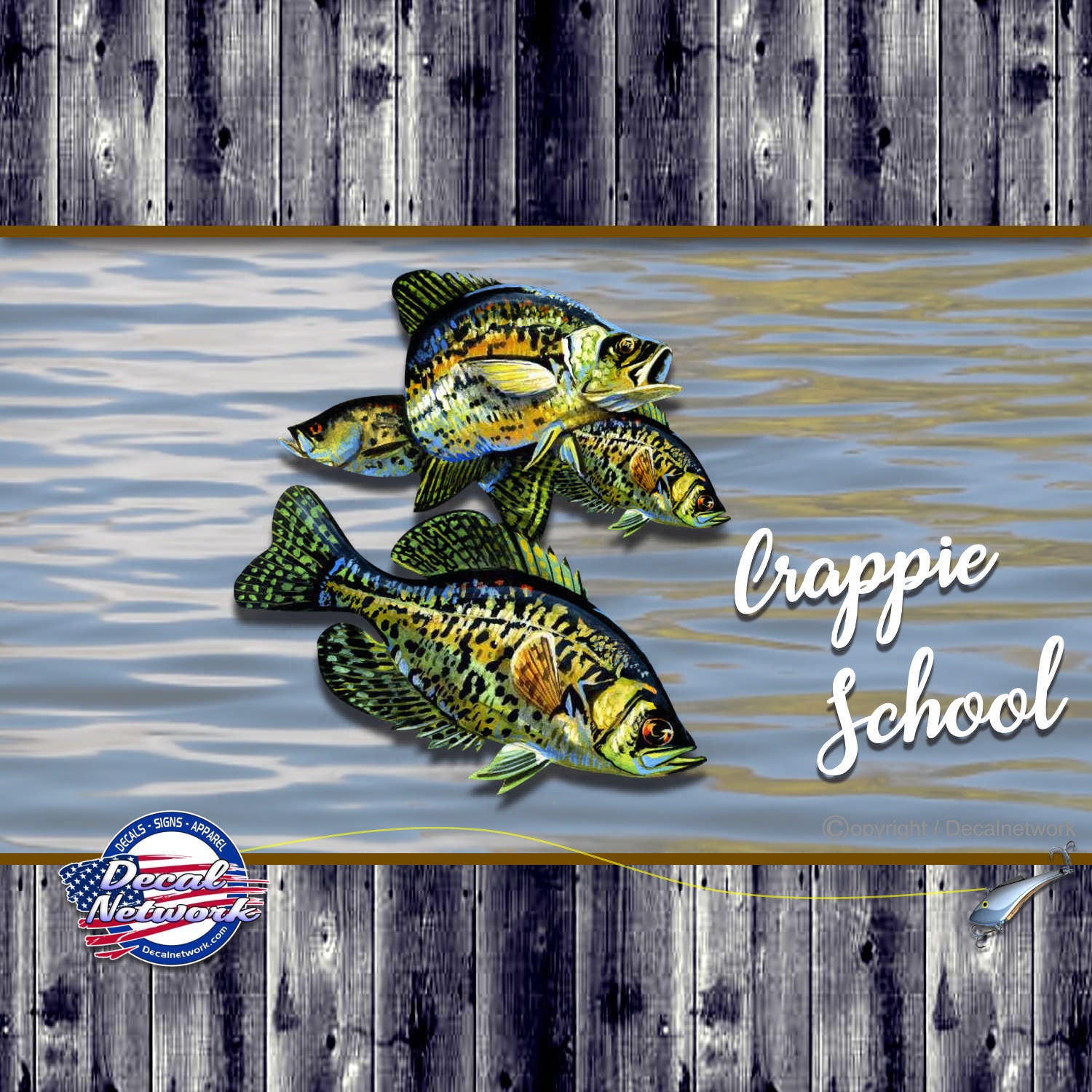 Black Crappie School fish vinyl decal 8x 8 truck | Etsy