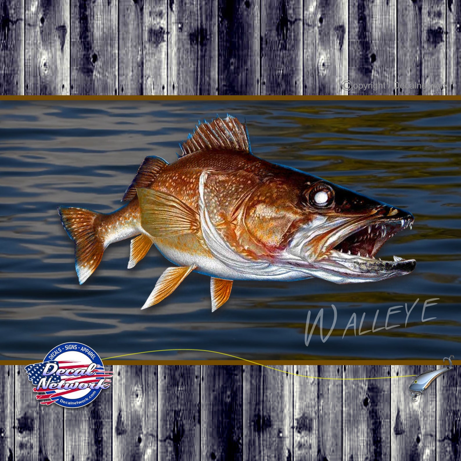 Walleye Fish Fishing Vinyl Decal 5.5x 10 Truck Car - Etsy