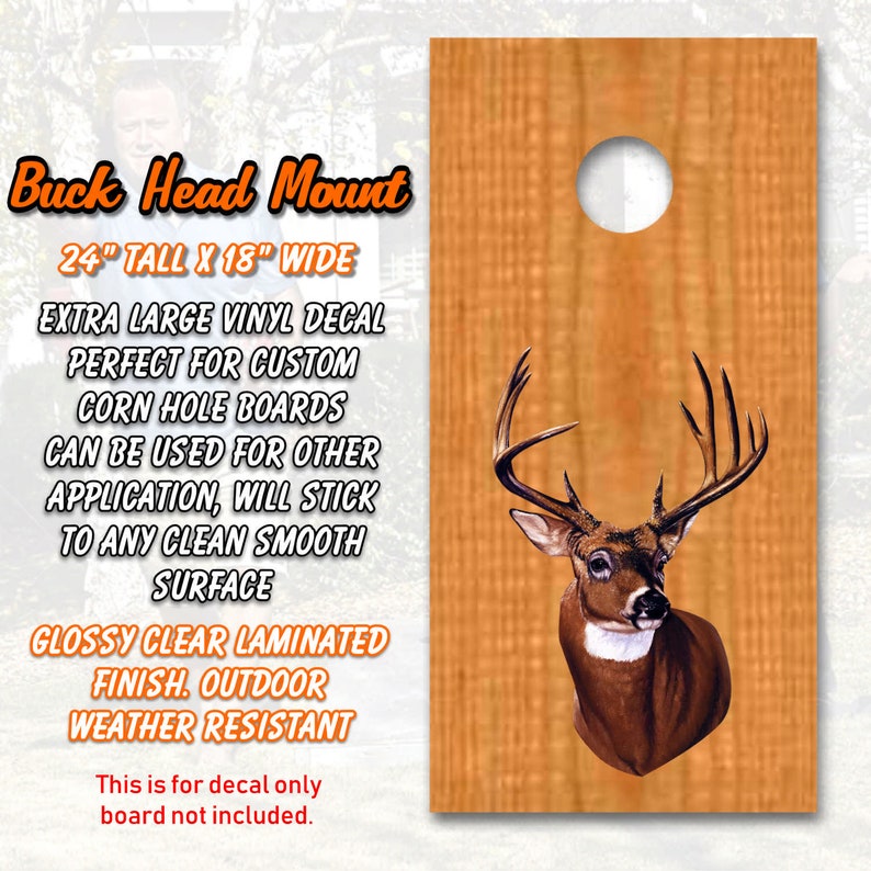 Whitetail Buck Head Shoulder Mount style vinyl decal deer | Etsy