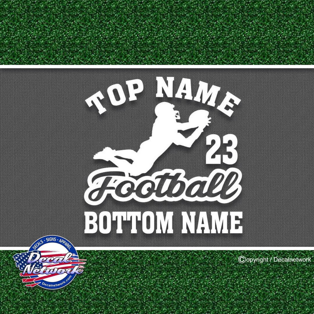 Football Window Decal Personalized Player Sports Team Sticker 5.5x 5.5 ...