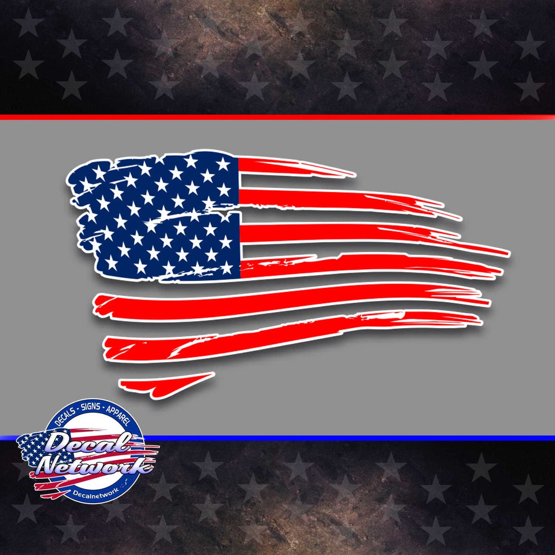 American Flag Decal Patriotic Sticker USA Car Decal Large 10"x 18 ...