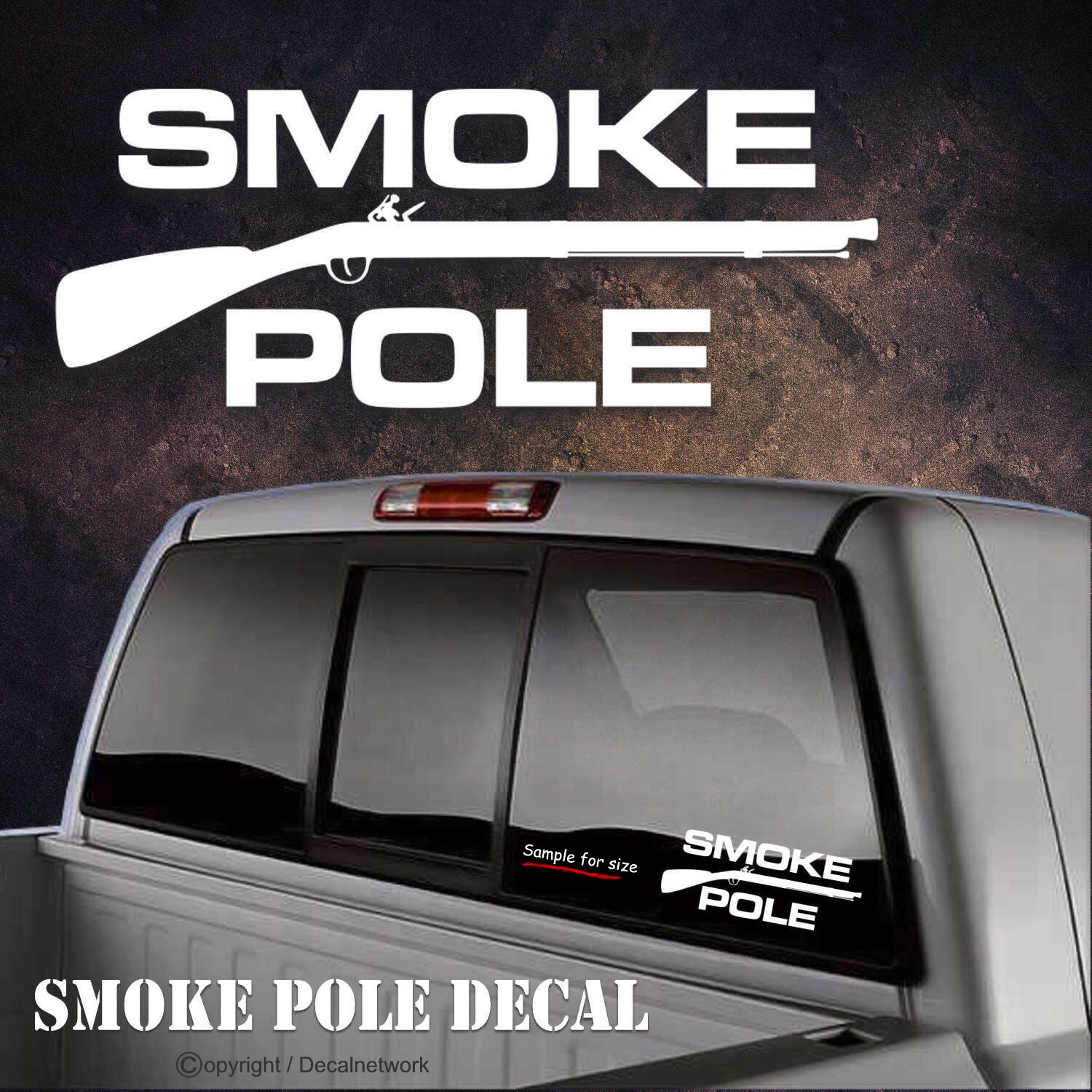 Smoke Pole Flintlock Muzzleloader Black Powder Rifle Vinyl Decal Window ...
