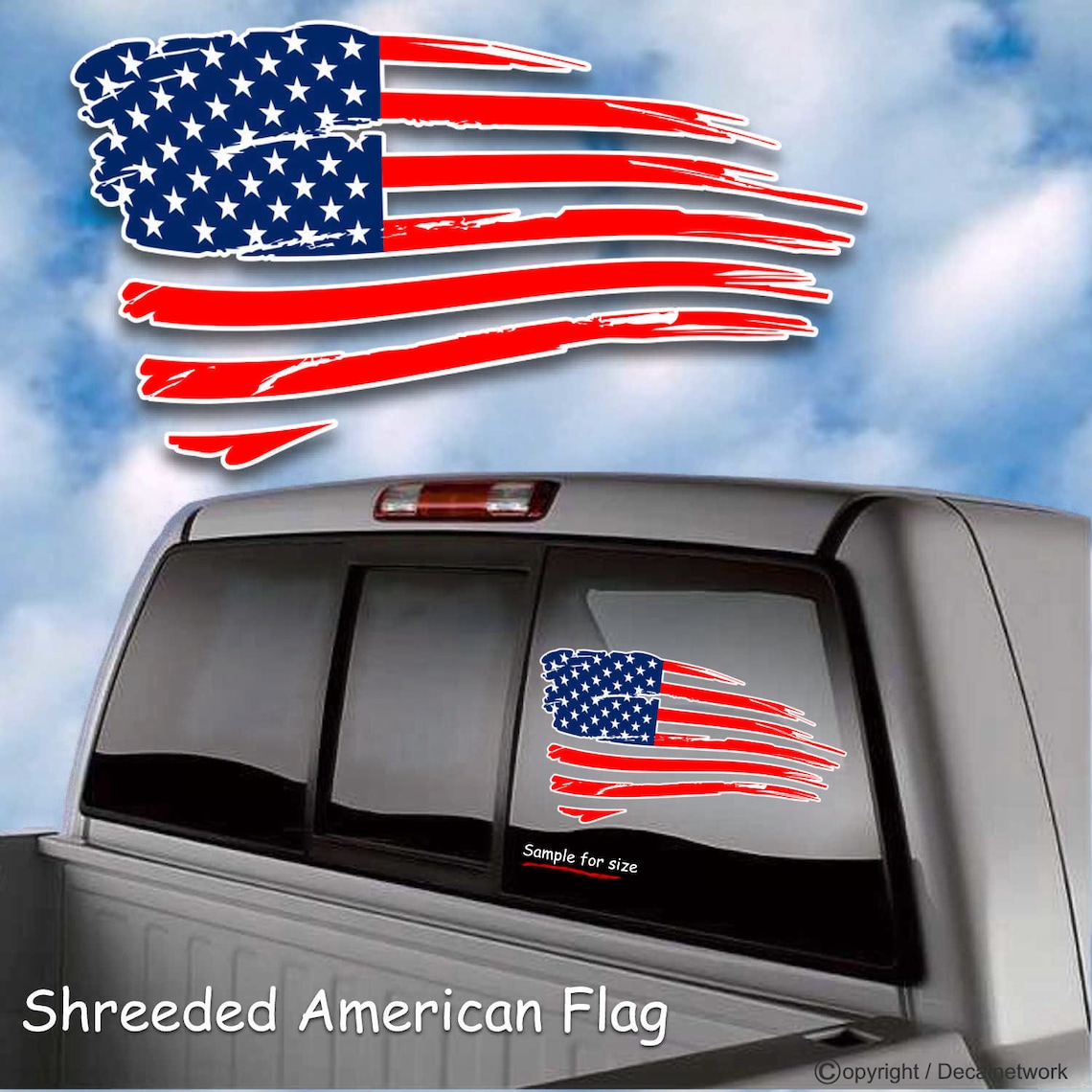American Flag Decal Patriotic Sticker USA Car Decal Large - Etsy