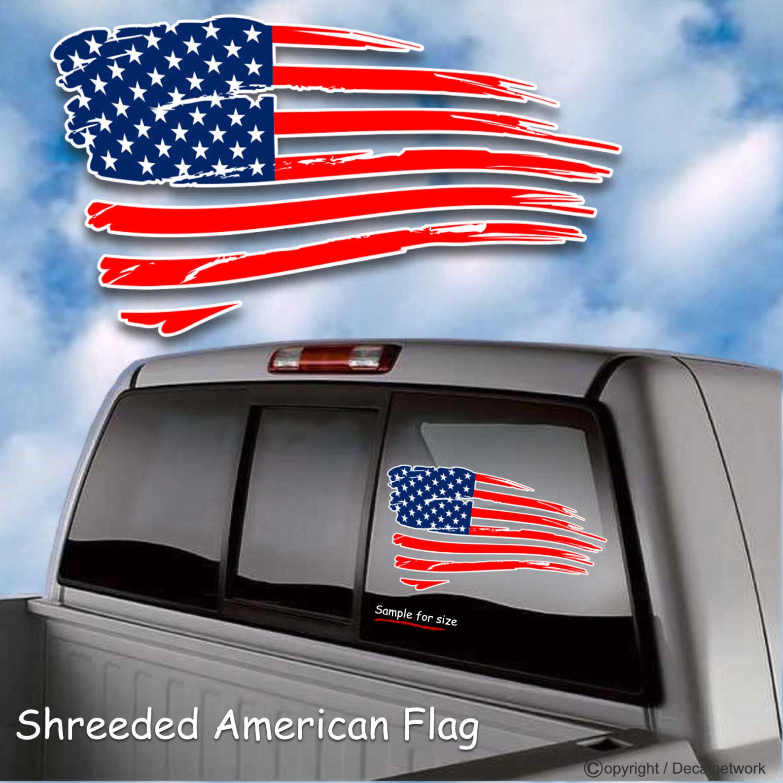 American Flag Decal Patriotic Sticker USA Car Decal Large 10"x 18 ...