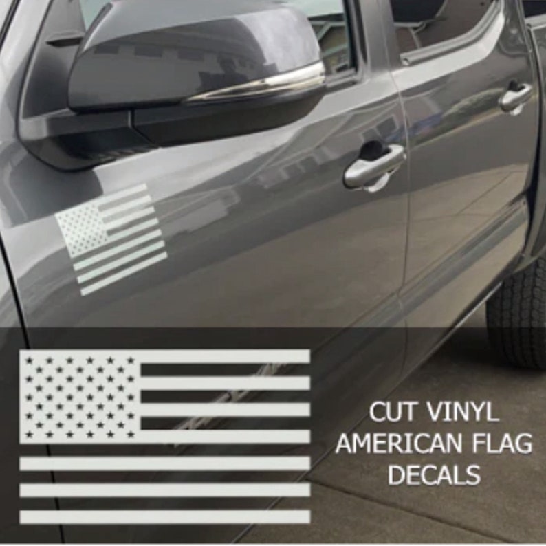 American Flag Vinyl Decal Set 1 Right and 1 Left Facing Three - Etsy