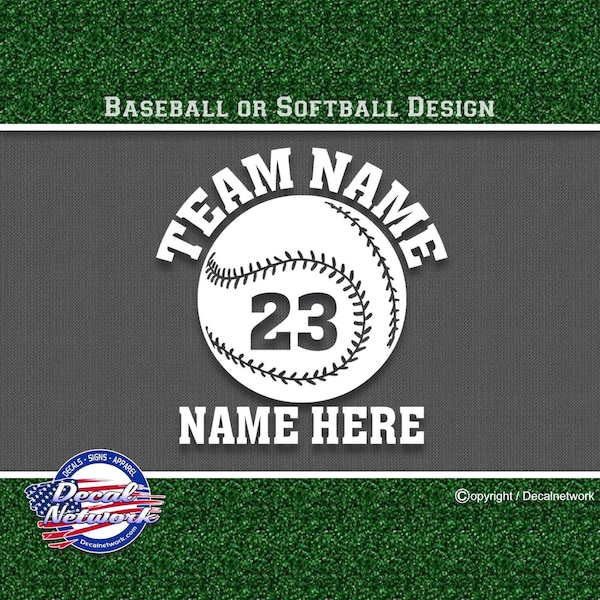 Softball Car Decal - Etsy