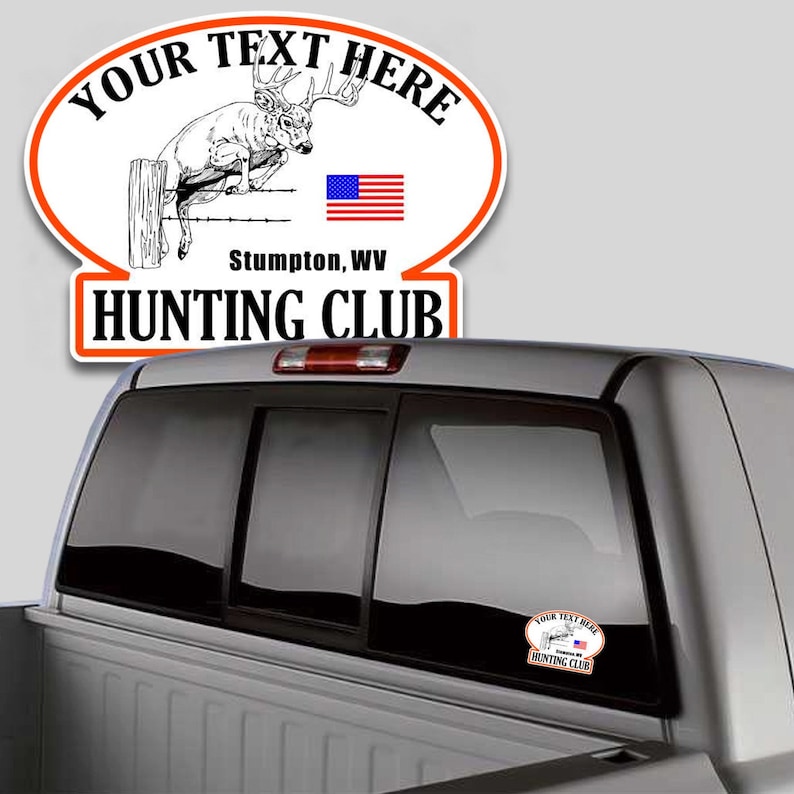 Custom Printed Color Hunting Club Decals 3x 4 - Etsy
