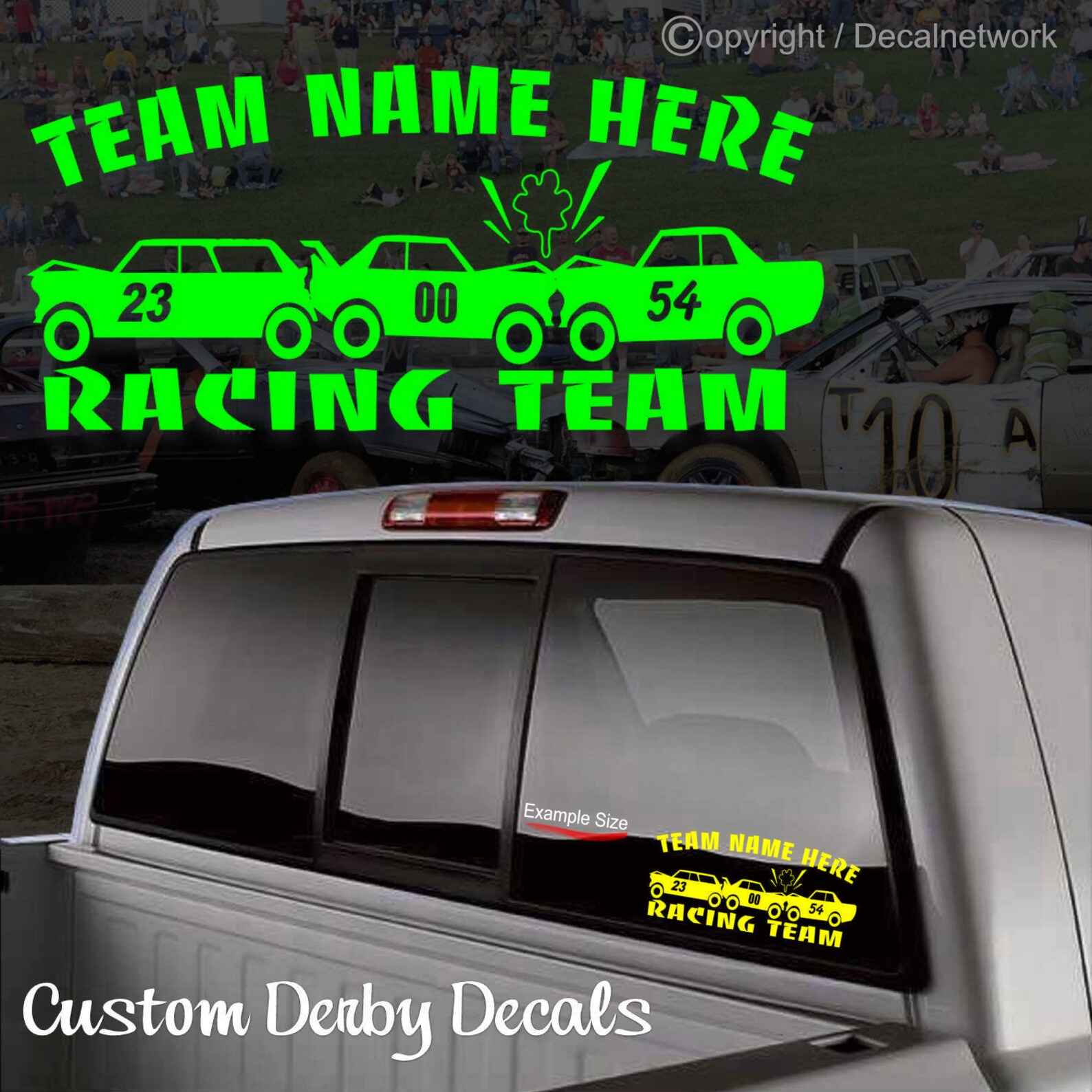 Custom Demolition Derby Vinyl Decal With Your Text Buy Our - Etsy