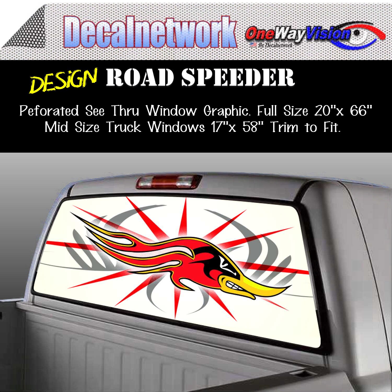 Road Runner Perforated Window Decal See Thru Graphic Vinyl Sticker ...