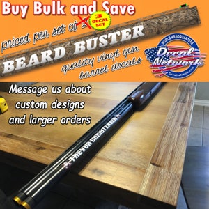 Custom Gun Barrel Decal Custom Text Set of 3 Decals for Your Shotgun ...