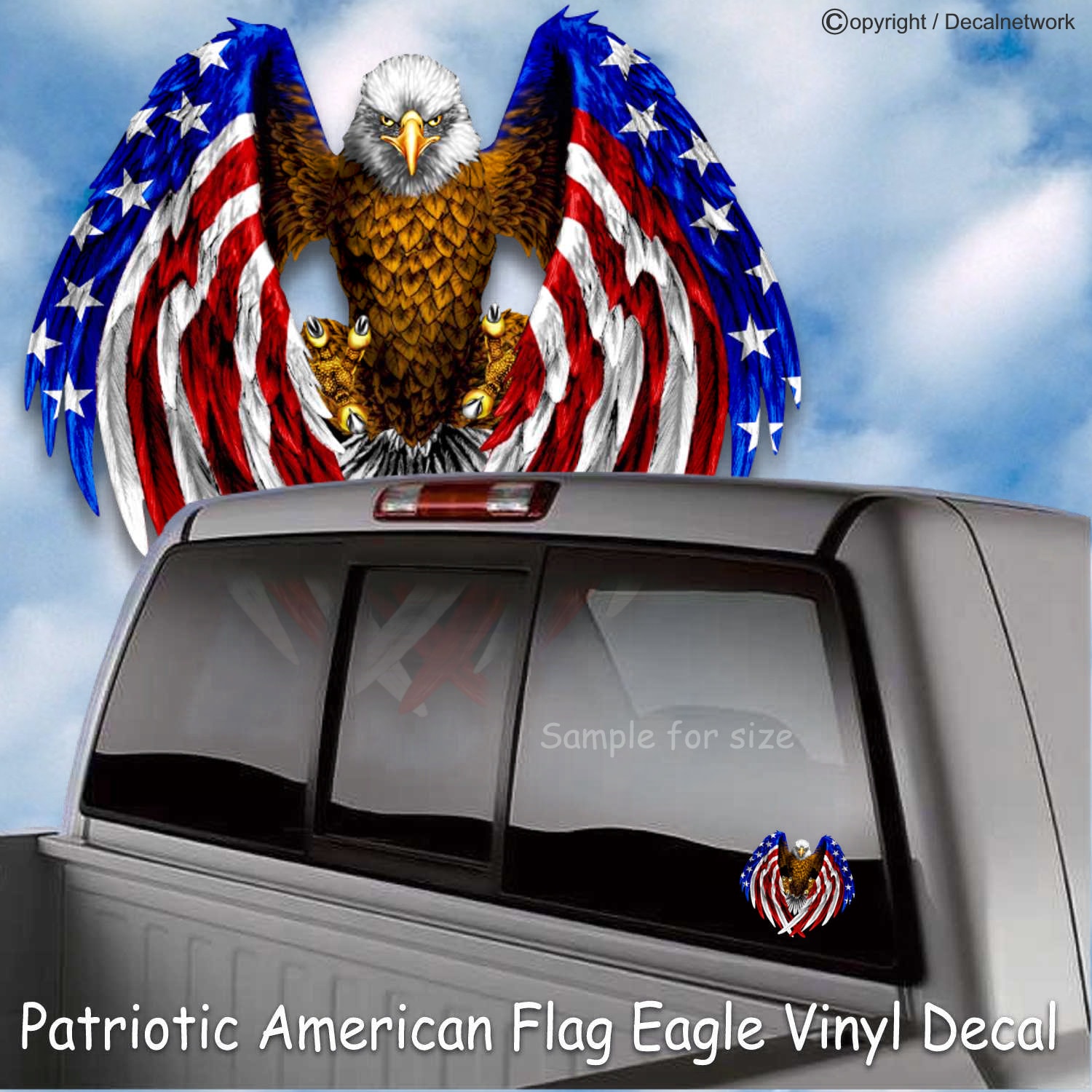 Eagle Vinyl Decal American Flag Sticker Patriotic Vehicle Car Window ...