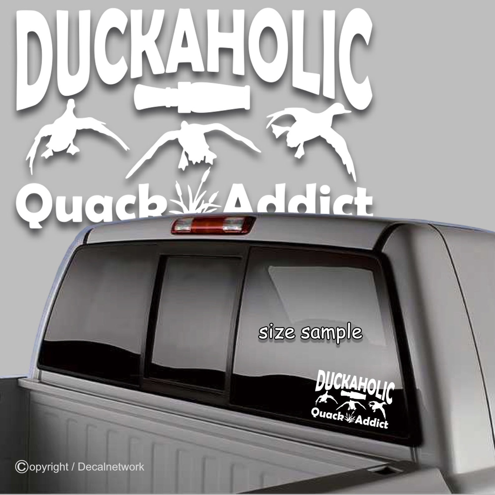 Duckaholic Quack Addict Duck Hunting Waterfowl Vinyl Decal 6"x 10" Car ...