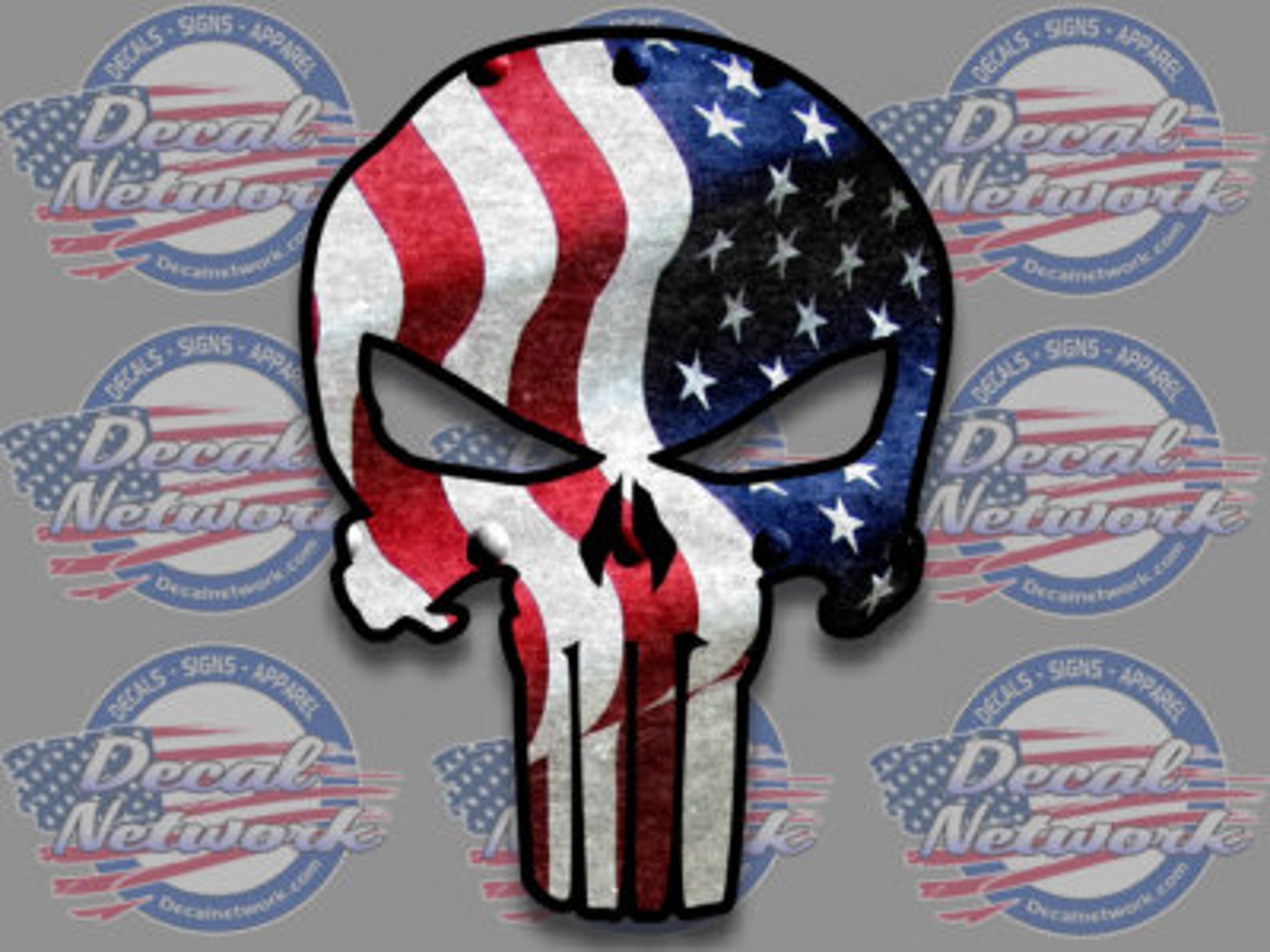 Punisher Skull American Flag Usa Vinyl Decal Full Color Patriotic