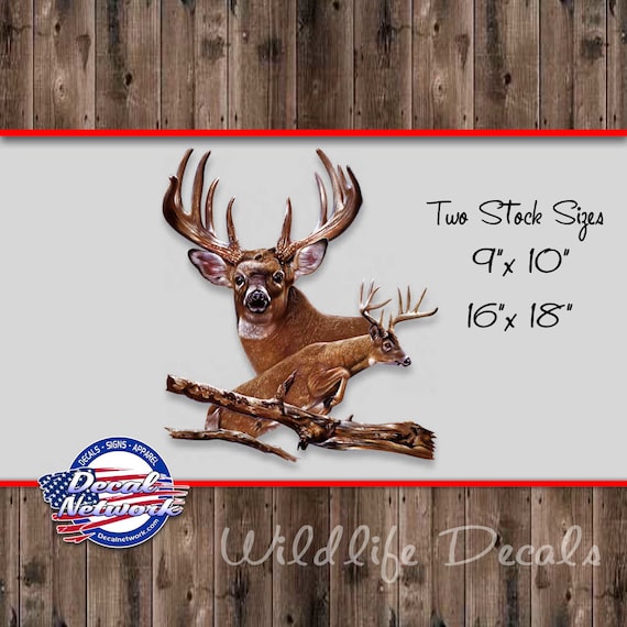 Deer with Pine Tree Decal Hunting sticker Tumbler Truck Window Decal ...