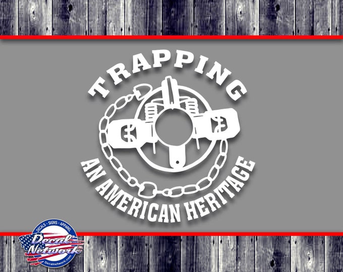 Trapping Vinyl Decal Trapper Window Sticker American Heritage Vehicle ...