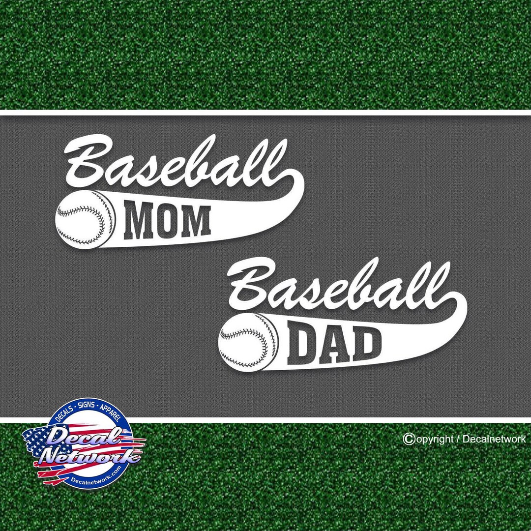 Baseball Tail Decals Sports Stickers 3.5"x 7" Select From Name Options ...