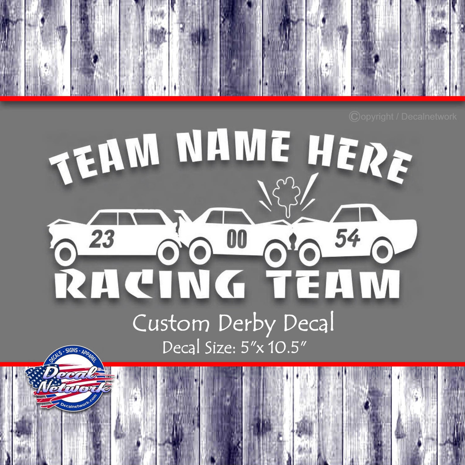 Custom, Demolition Derby, Vinyl Decal, With Your Text, Buy Our Multi ...