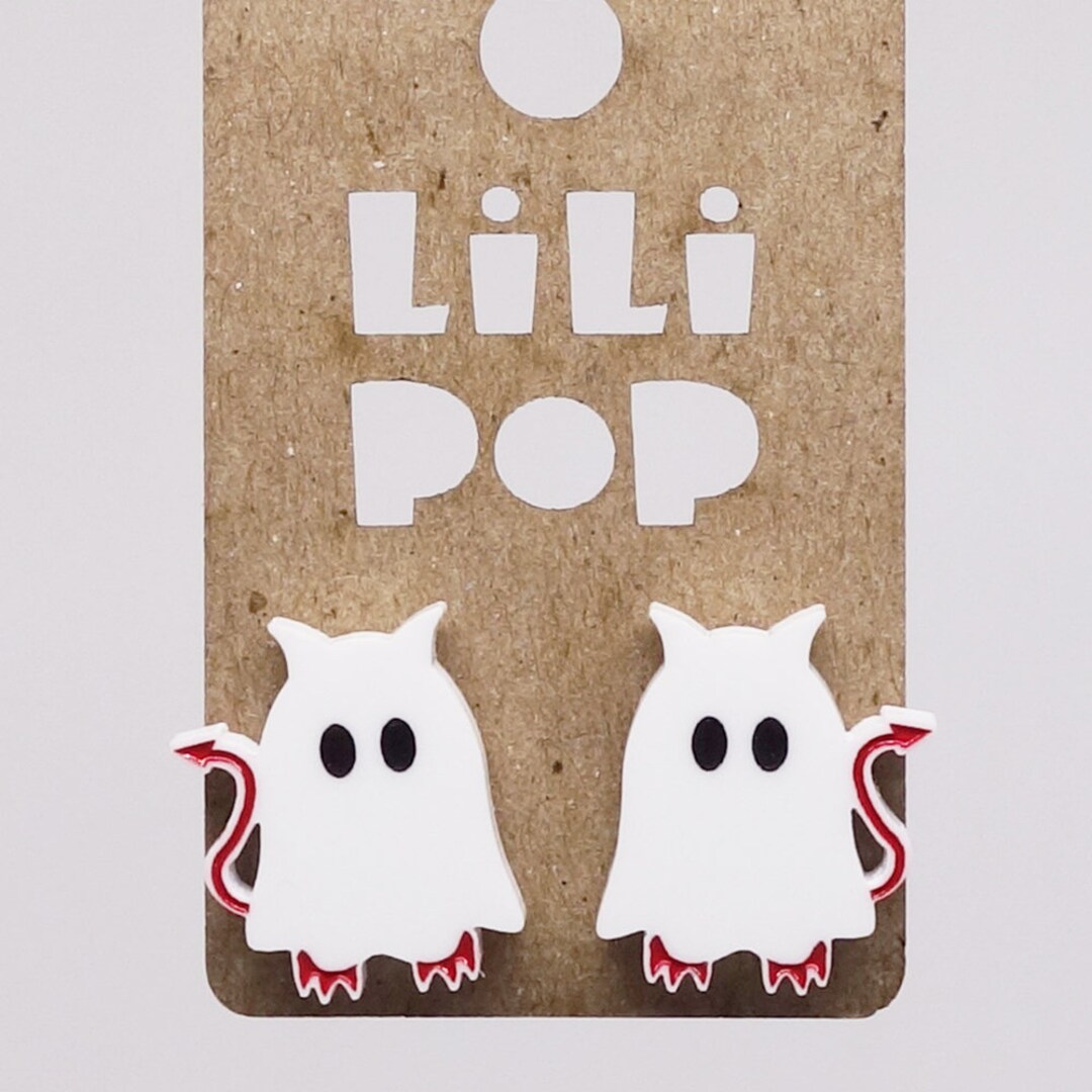 Stud Earrings Lili0797 Ghost Devil Halloween Plastic Lilipop - Etsy