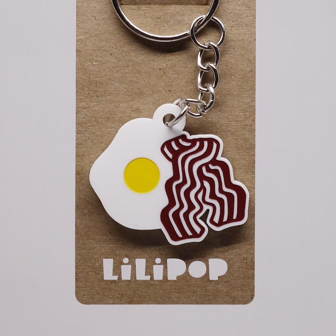Keychain Lili1097 Egg Bacon Reclaimed Plastic Laser Lilipop - Etsy