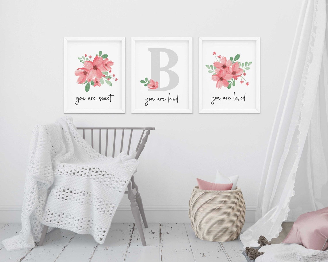 Girls Printed Wall Art Set of 3 Prints Custom Girls - Etsy