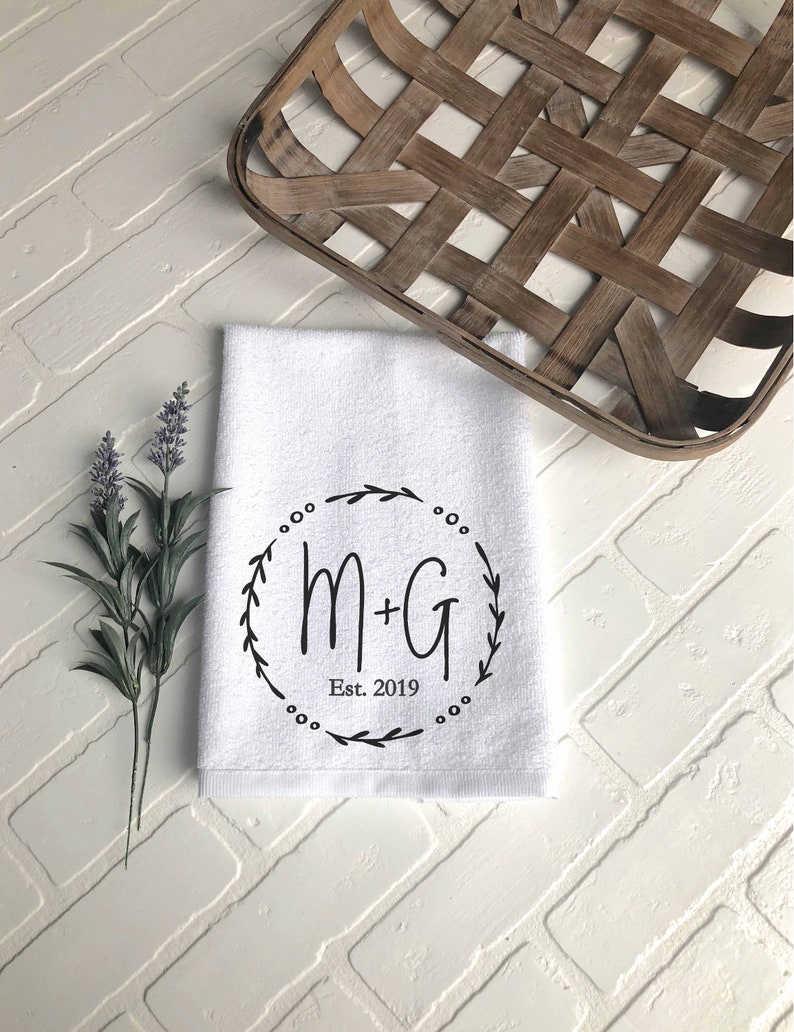 Monogram Hand Towel Custom Wedding Gift for Couple - Etsy