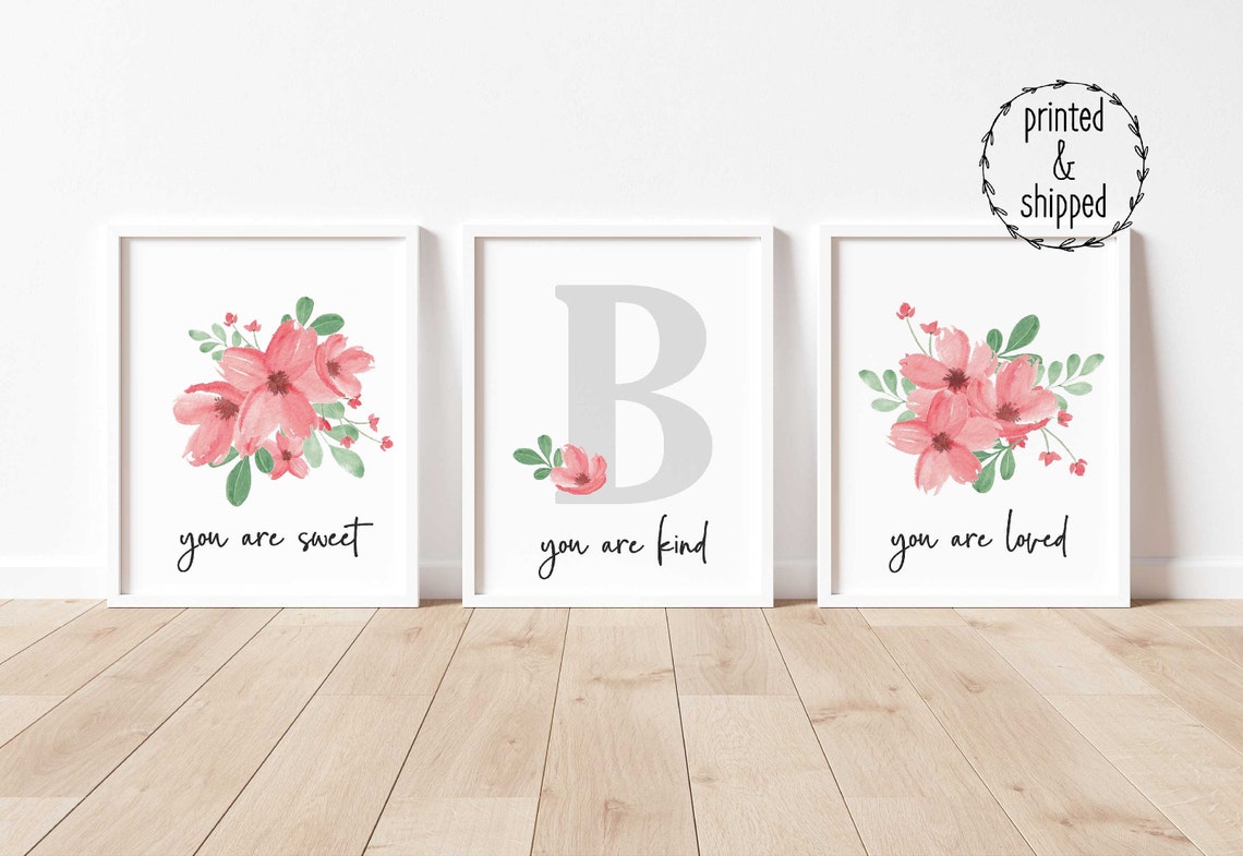 Girls Printed Wall Art Set of 3 Prints Custom Girls | Etsy