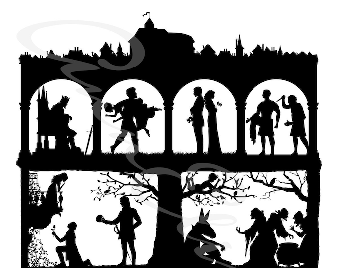 Shakespeare Silhouette Collage Digital Download - Etsy