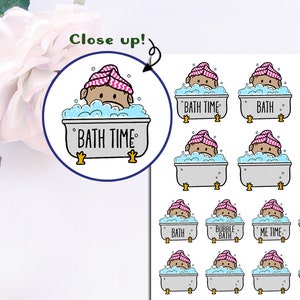 Hannah Bath Time Hand Drawn Planner Stickers - Etsy
