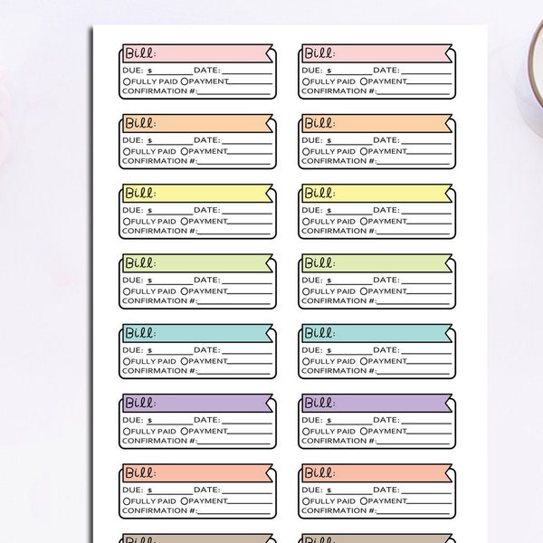 Bill Pay Stickers - Etsy