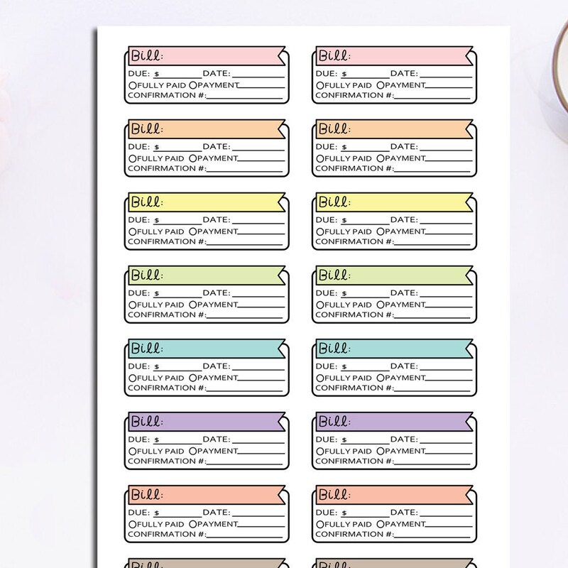 Bill Pay Stickers - Etsy