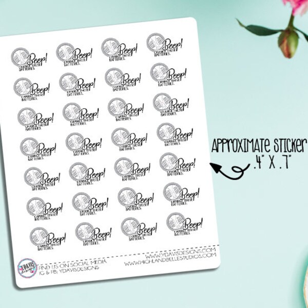 Smoke Detector Battery Reminder Stickers - Etsy UK