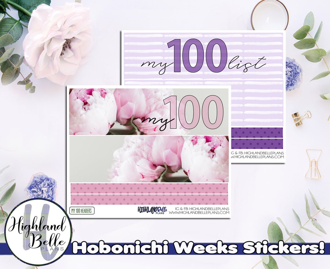 My 100 List Headers: Hobonichi Weeks - Etsy