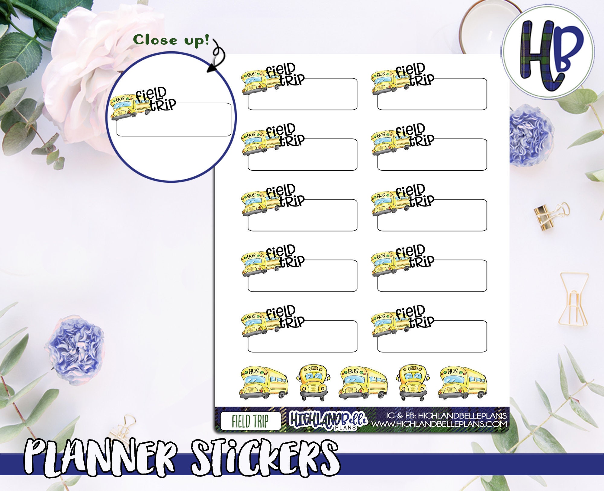 Field Trip Planner Stickers Perfect for all size planners. | Etsy