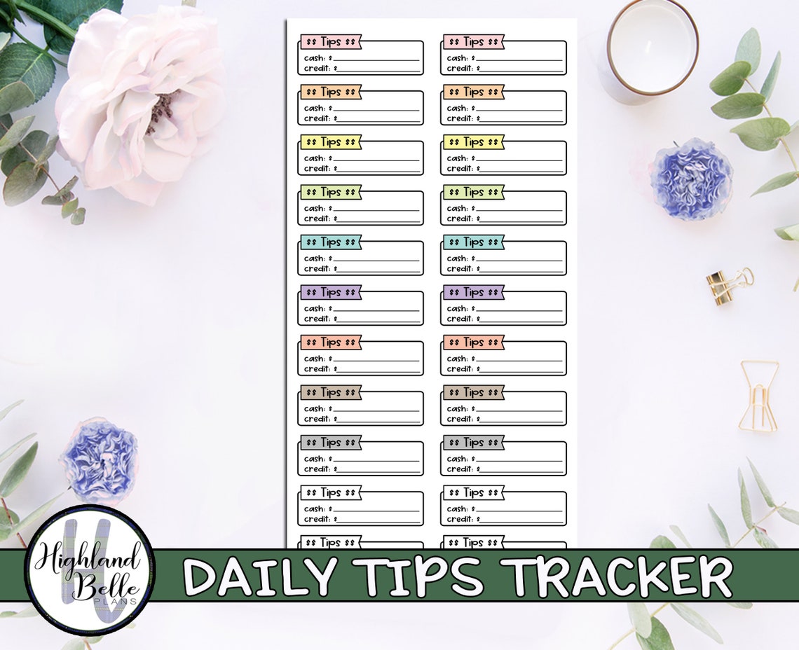 Tips Tracker Quarter Box Stickers! - Etsy