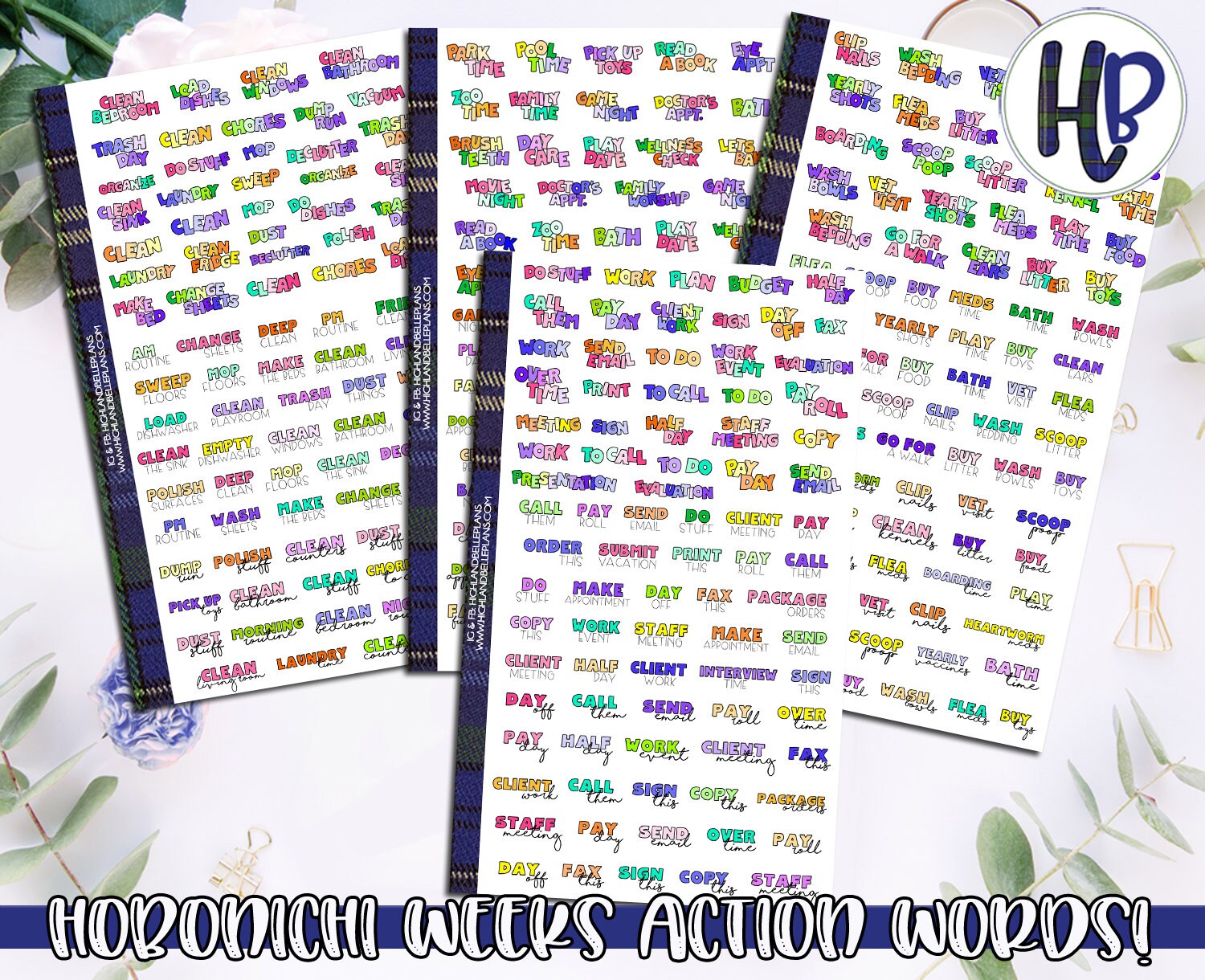 Mini Action Word Stickers: Family | Etsy