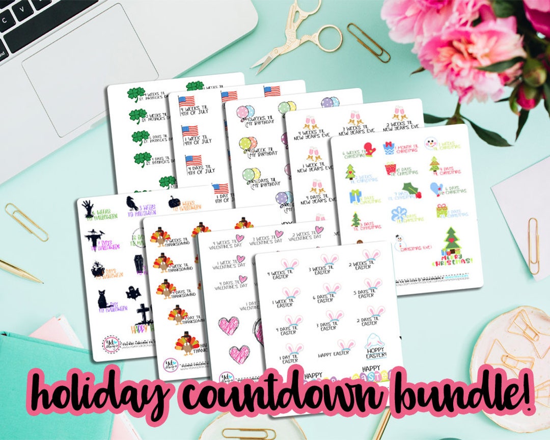 Holiday Count Down Sticker Bundle! Perfect for All Size Planners ...