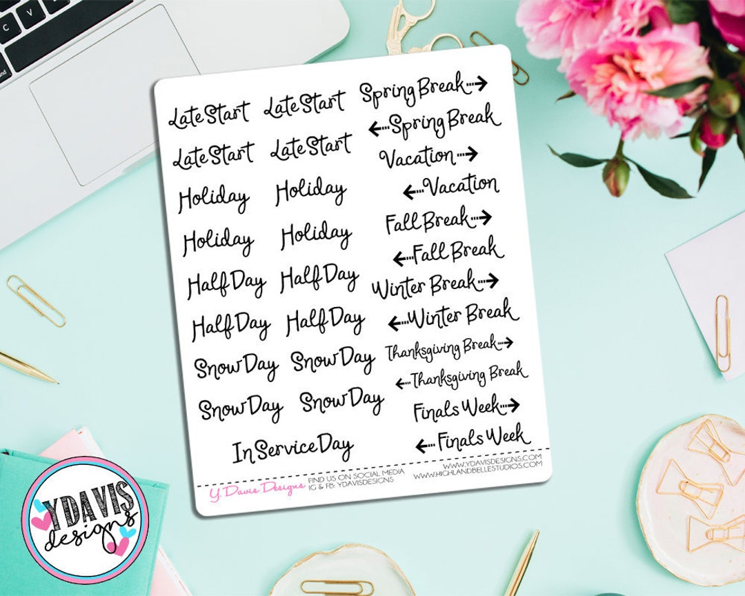 No School Planner Stickers Perfect for All Size Planners. - Etsy