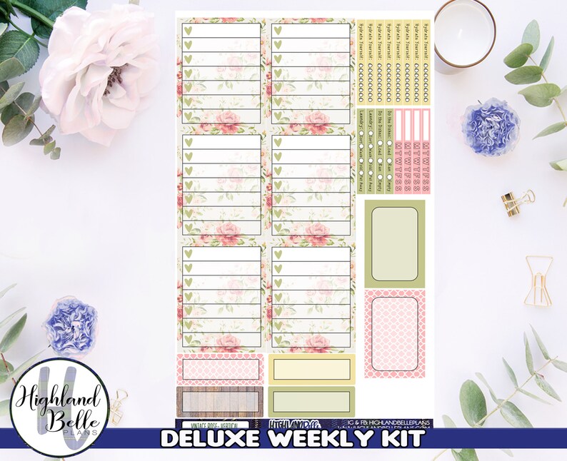 Vintage Rose Deluxe Weekly Planner Kit | Etsy