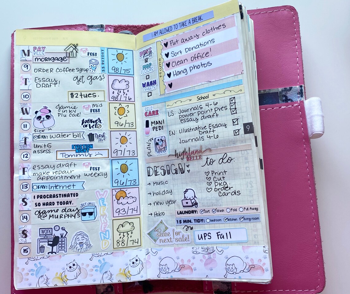 Purr-fect Weekly Kit Designed to Fit the Hobonichi Weeks - Etsy