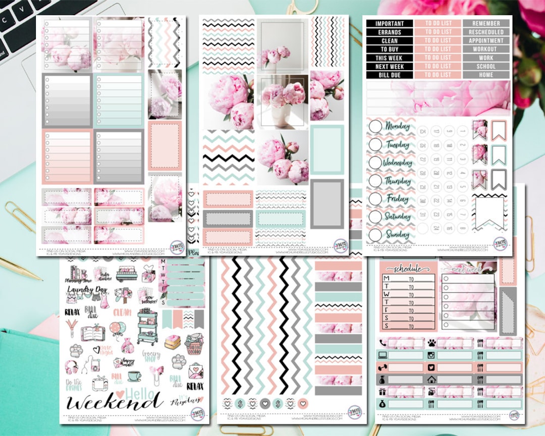 Peony Dream Deluxe Weekly Planner Kit! - Etsy