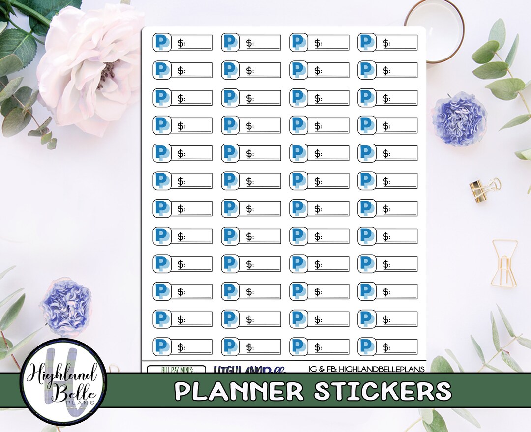 Mini Paypal Bill Pay Planner Stickers! Perfect for All Size Planners ...