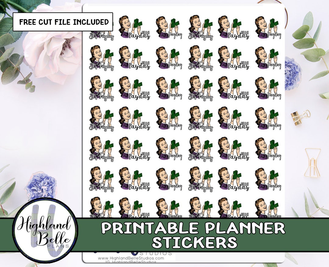 Retro Payday PRINTABLE Planner Stickers! - Etsy