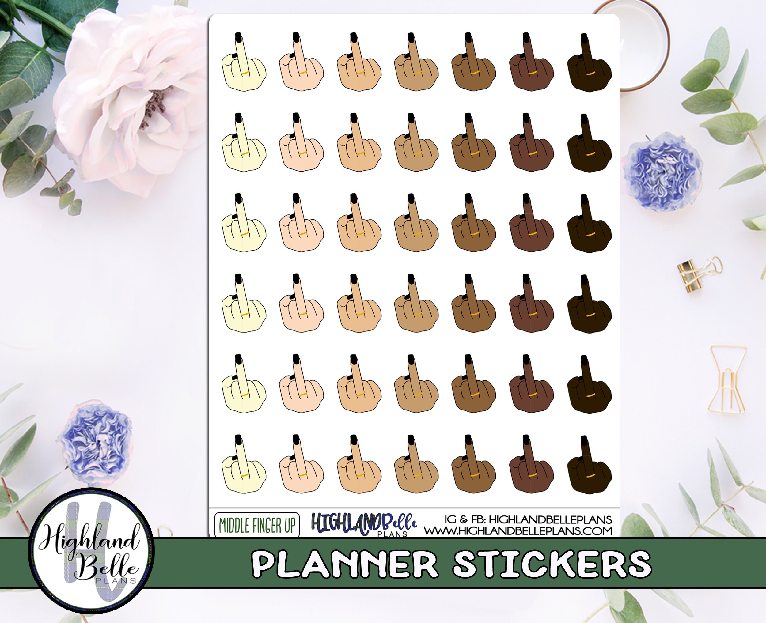 Middle Fingers up Planner Stickers! Perfect for All Size Planners! - Etsy
