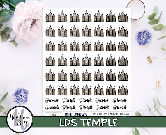 LDS Temple Hand Drawn Planner Stickers - Etsy