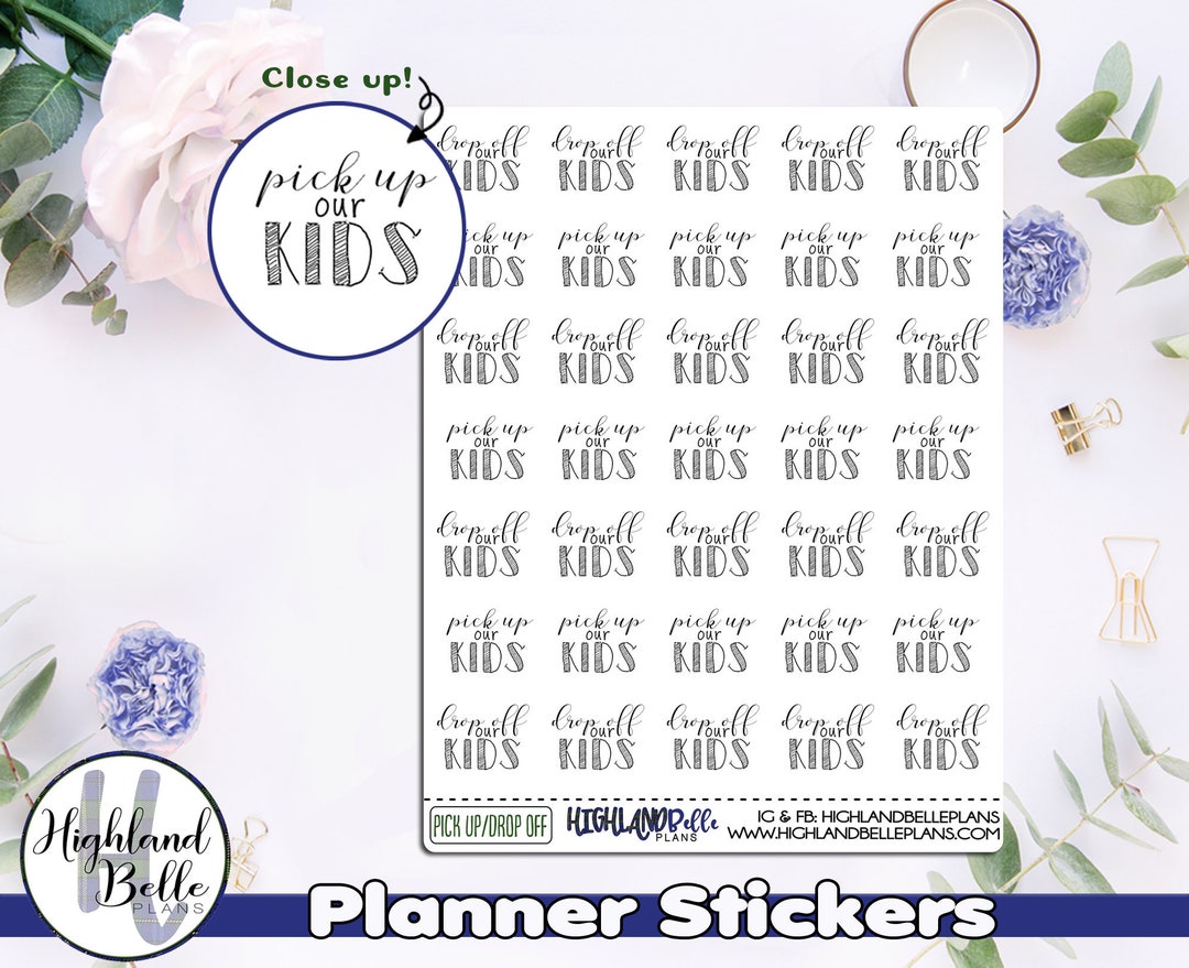 Pick Up/drop off Custody Planner Stickers! - Etsy