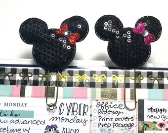 Mouse Ears Lace Sequined Paperclips - Etsy