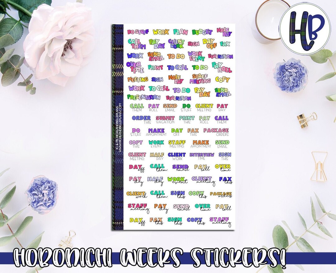 Mini Action Word Stickers: Work - Etsy