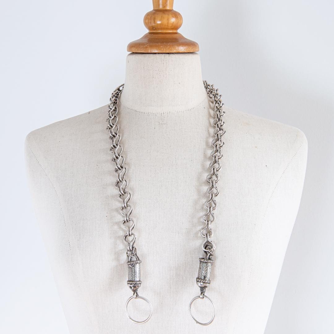 Antique Berber Silver Chain – Moroccan Chest Ornament With Ram ...