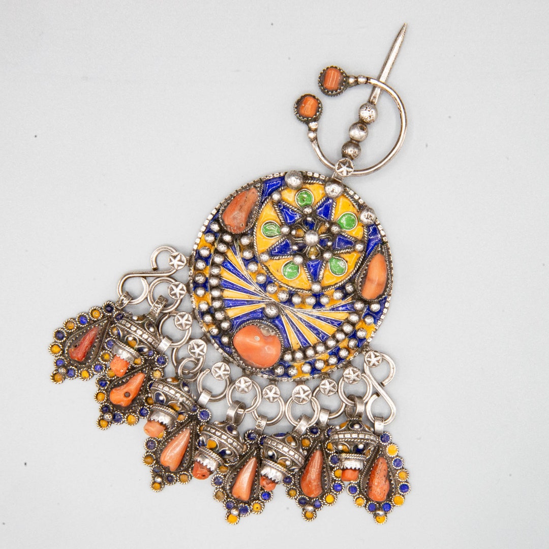 Vintage Kabyle Round Fibula Algerian Brooch True Ethnic Jewelry 185 ...