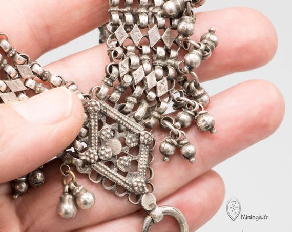 Antique Silver Necklace From Rajasthan India Mininga s Jewelry Etsy